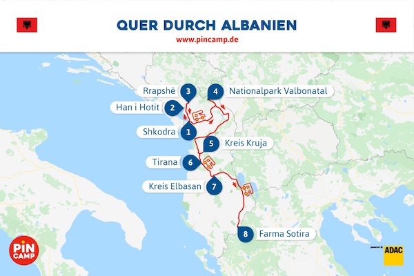 Urlaubsroute durch Albanien | PiNCAMP by ADAC