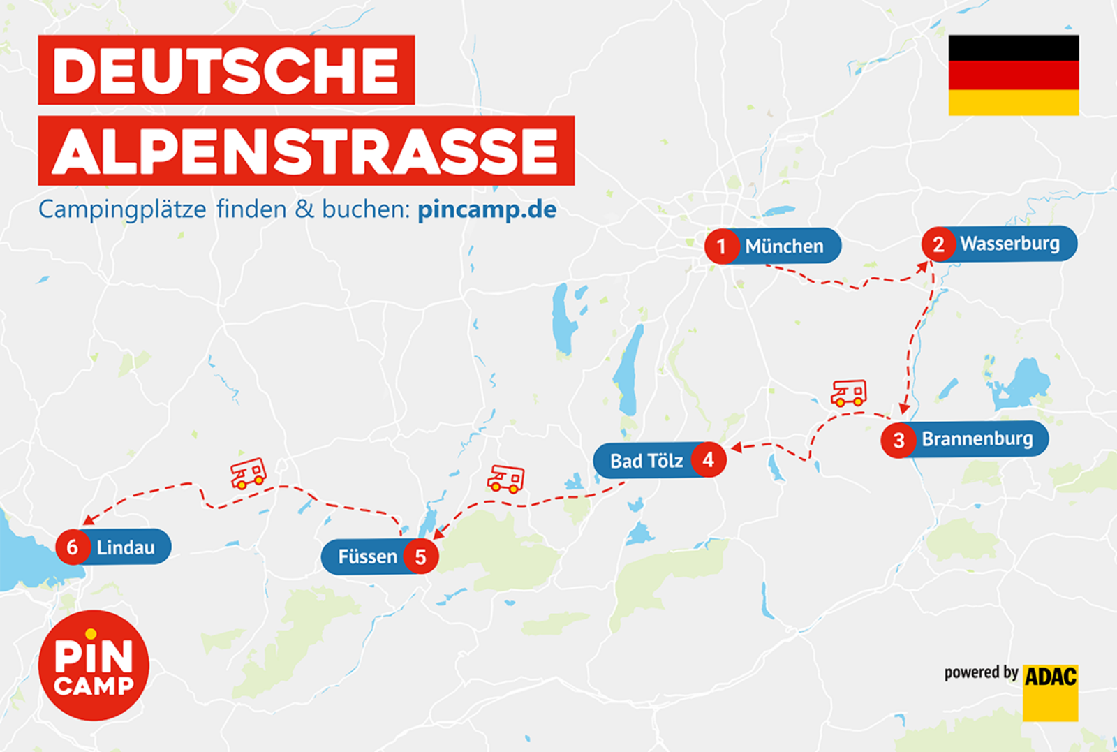 Deutsche Alpenstraße mit dem Wohnmobil | PiNCAMP by ADAC