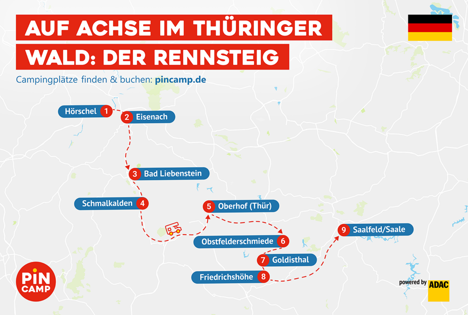 Der Rennsteig mit dem Wohnmobil | PiNCAMP by ADAC