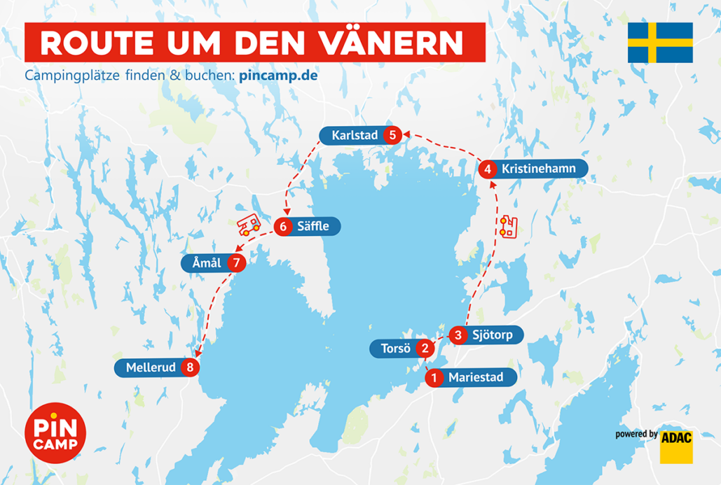 Tour rund um den Vänern: Schwedens größter See wartet - PiNCAMP by ADAC
