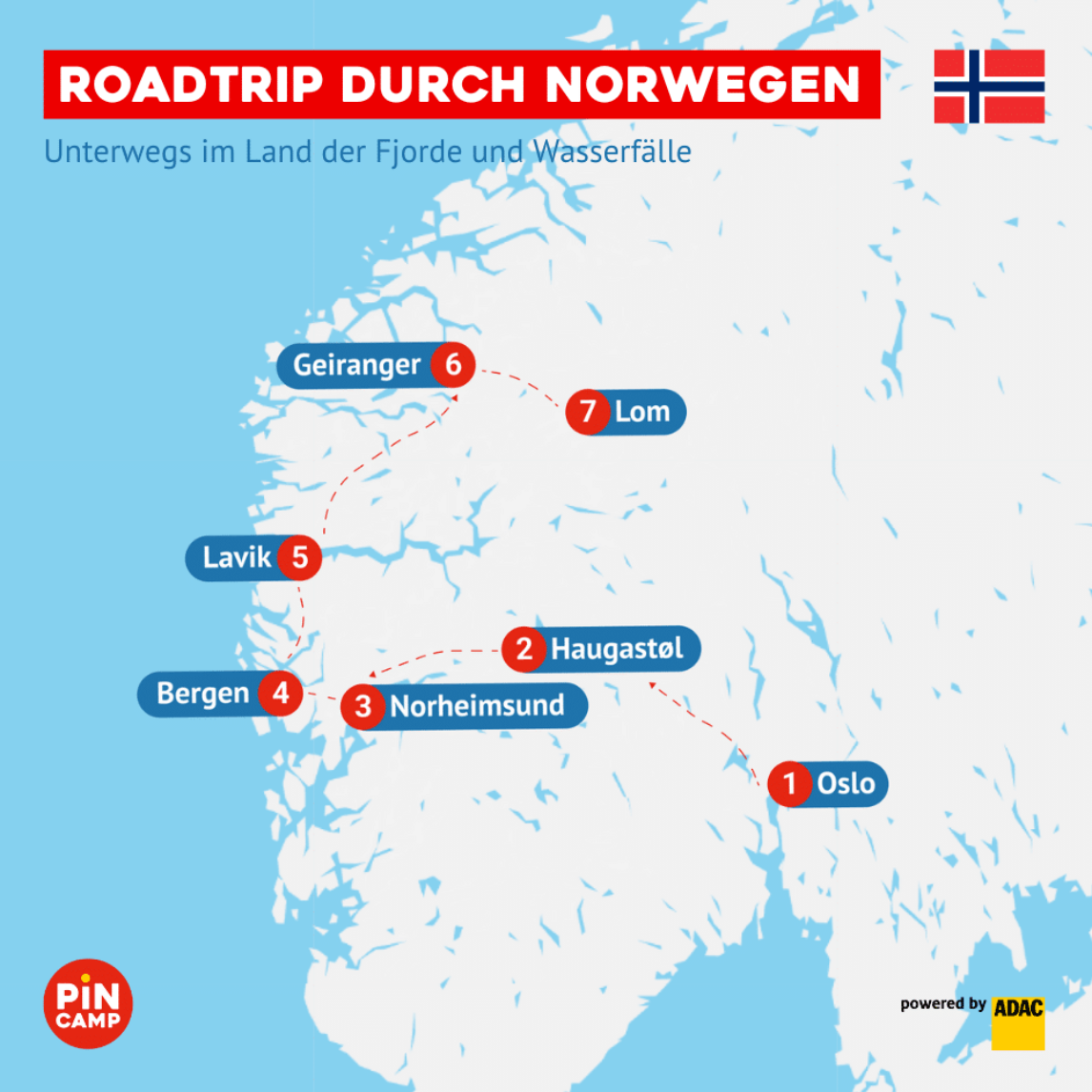 Camping-Roadtrip in Norwegen: Land der Fjorde und Wasserfälle